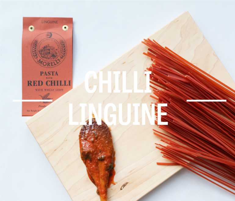 Chilli Linguine with Aubergine & Black Olive | Whitmore & White